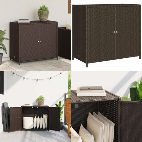 Elegantes Gartenschrank Rattan Optik Braun Bild
