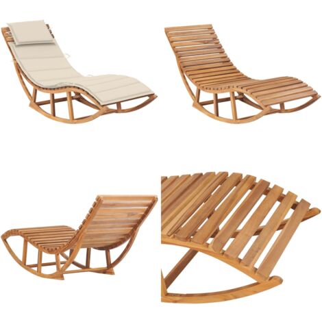 Schaukelliege mit Auflage Massivholz Teak - Sonnenliege - Gartenliege ...
