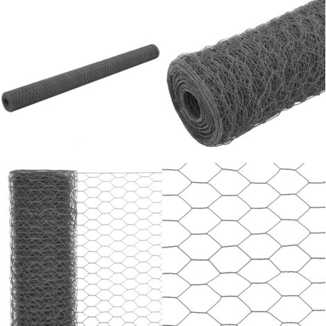 vidaXL Drahtzaun Stahl mit PVC-Beschichtung 25x1,5 m Grau