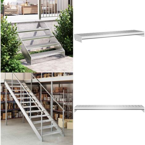 Gitterroststufe 90x24x7 cm Verzinkter Stahl - Treppenstufe - Gitterrost ...