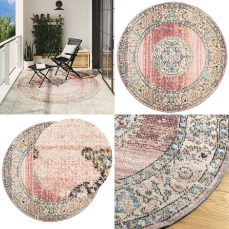 Teppich ARBIZU Indoor und Outdoor Vintage-Design Ø 200 cm ...