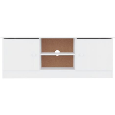 TV-Schrank ALTA Weiß 112x35x41 cm Massivholz Kiefer - TV-Schrank ...