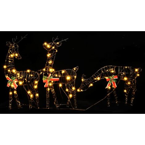 LED-Rentier-Familie 90 LEDs Warmweiß Rattan - LED-Beleuchtung ...