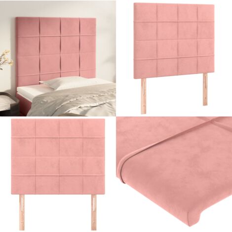 Kopfteile 2 Stk. Rosa 100x5x78/88 cm Samt - Bettkopfteile - Rosa - Samt ...