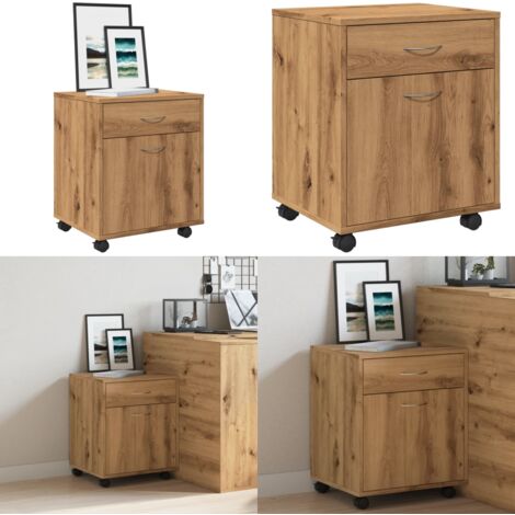 vidaXL Rollcontainer Artisan-Eiche 45x38x54 cm Holzwerkstoff