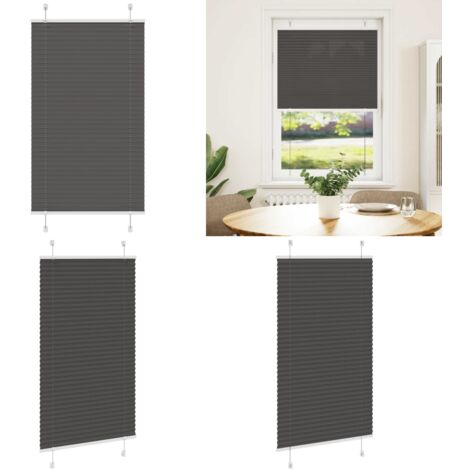 vidaXL Plissee Schwarz 75x100 cm Stoffbreite 74,4 cm Polyester