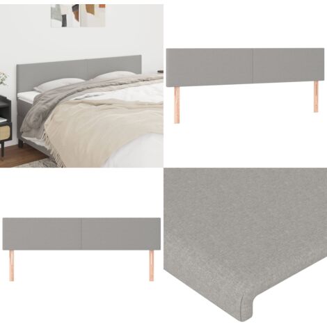Kopfteile 2 Stk. Hellgrau 100x5x78/88 cm Stoff - Bettkopfteile ...