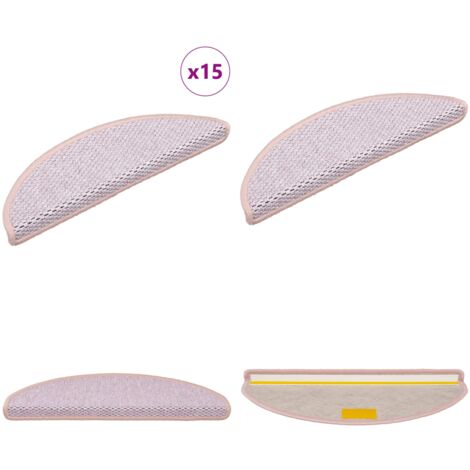 Treppenmatten Selbstklebend Sisal-Optik 15 Stk. 56x17x3 cm Rosa ...