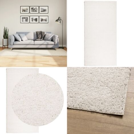 Teppich Shaggy Hochflor Modern Creme 100x200 cm - Shaggy Teppich ...