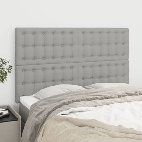 Kopfteile 4 Stk. Hellgrau 72x5x78/88 cm Stoff - Bettkopfteile ...