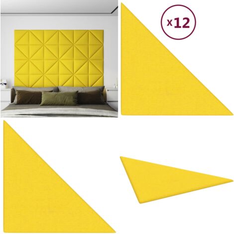 Wandpaneele 12 Stk. Hellgelb 30x30 cm Stoff 0,54 m² - Wanddeko ...