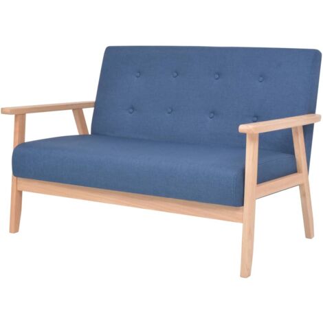 2-Sitzer-Sofa Stoff Blau - 2-Sitzer Sofa - Couch Blau - Wohnzimmersofa ...