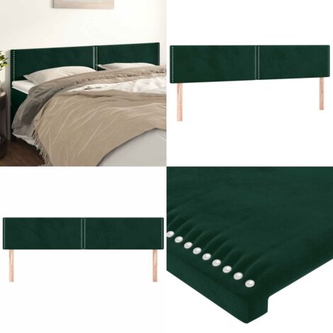 Kopfteile 2 Stk. Dunkelgrün 90x5x78/88 cm Samt - Bettkopfteile ...