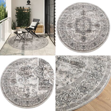 Teppich ARBIZU Indoor und Outdoor Vintage-Design Ø 200 cm ...
