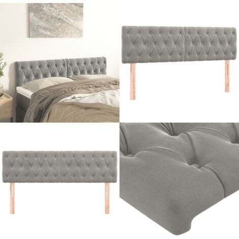 Kopfteile 2 Stk. Hellgrau 80x7x78/88 cm Samt - Bettkopfteile - Samtbett ...
