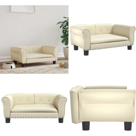 Hundebett Creme 70x45x30 cm Kunstleder - Hunde Bett - Hundebett - Haustierbett - Tierbett ...