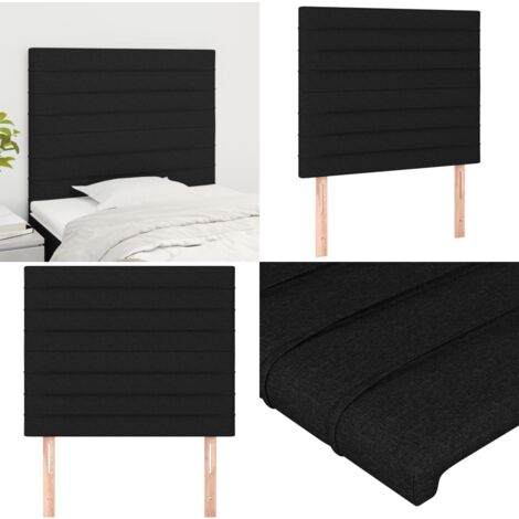 Kopfteile 2 Stk. Schwarz 90x5x78/88 cm Stoff - Bettkopfteile ...