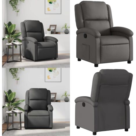 Relaxsessel Grau Echtleder - Entspannungs Sessel - Leder Sessel - TV ...