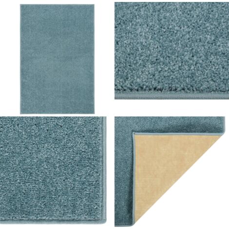 Teppich Kurzflor 160x230 cm Blau - Blauer Teppich - Wohnzimmer Teppich ...
