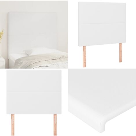 Kopfteile 2 Stk. Weiß 100x5x78/88 cm Kunstleder - Bettkopfteile ...