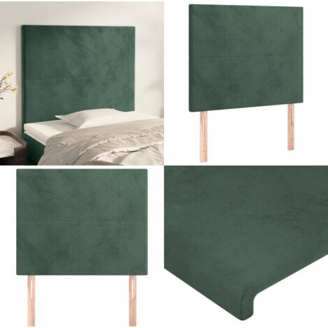 Kopfteile 2 Stk. Dunkelgrün 80x5x78/88 cm Samt - Bettkopfteile ...