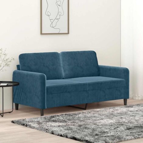 2-Sitzer-Sofa Blau 140 cm Samt - Samtsofa - Couch Blau - Wohnzimmersofa ...
