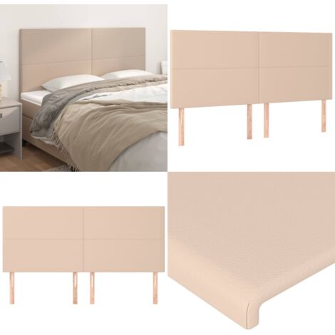 Kopfteile 4 Stk. Cappuccino-Braun 80x5x78/88 cm Kunstleder ...