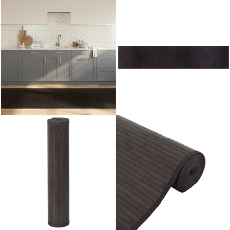 Teppich Rechteckig Dunkelbraun 100x1000 cm Bambus - Naturfaser Teppich ...