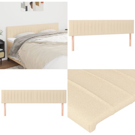 Kopfteile 2 Stk. Creme 100x5x78/88 cm Stoff - Bettkopfteile ...