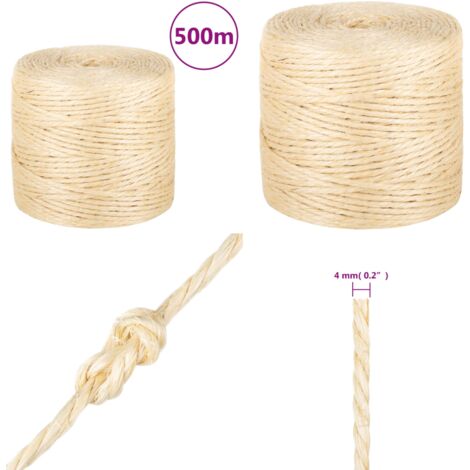 Seil 100% Sisal 4 mm 500 m - Sisal Seil - Naturfaser Seil - Hanfseil ...