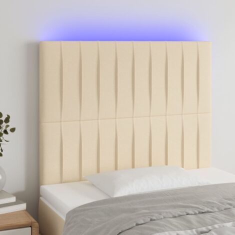 LED Kopfteil Creme 100x5x118/128 cm Stoff - LED Kopfteil - Bett ...