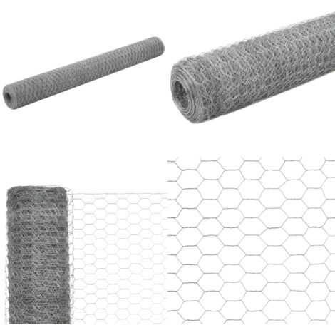 Drahtzaun Verzinkter Stahl 25x1,2 m Silbern - Zaun Aus Stahl ...