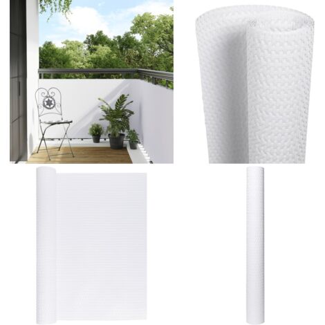Balkon-Sichtschutz Weiß 400x100 cm Poly Rattan - Balkon Sichtschutz ...