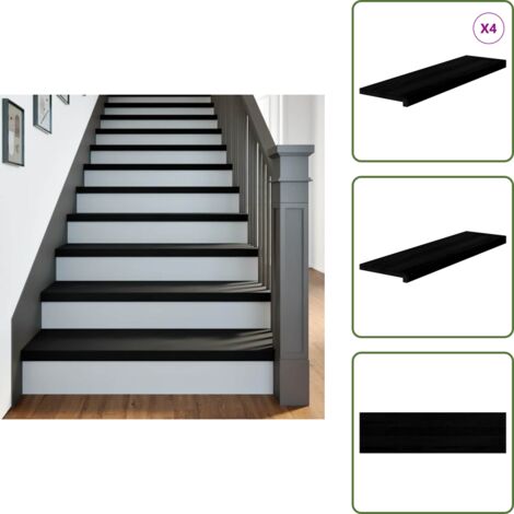 Treppenstufen 4 Stk. Dunkelbraun 90x25x2 cm Massivholz Eiche ...