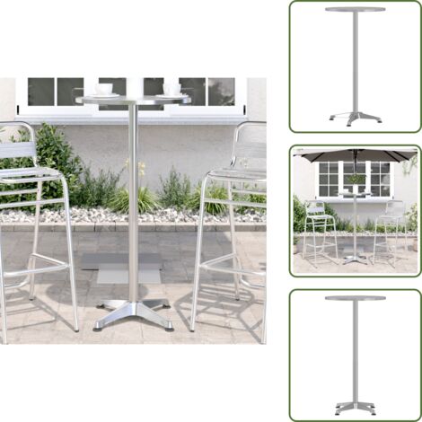 Outdoor-Bartisch Höhenverstellbar Ø59,5x70/109,5 cm Aluminium ...