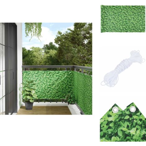 Balkon-Sichtschutz Pflanzen-Optik Grün 300x90 cm PVC - Balkon ...