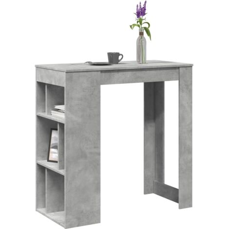 Bartisch mit Regal Betongrau 102x50x103,5 cm Holzwerkstoff - Bartisch ...