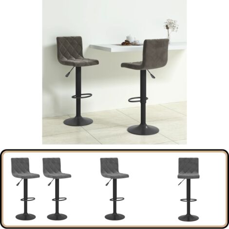 Barhocker 2 Stk. Dunkelgrau Samt - Samtsitzsack - Barhocker Grau - Drehbares Barstool ...