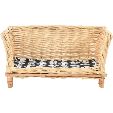 Hundekorb mit Kissen 50x33x30 cm Natur Weide - Hunde Korb - Weidenkorb ...