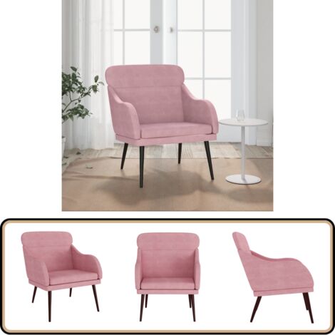 Sessel Rosa 63x76x80 cm Samt - Samtsessel - Rosa Sessel ...