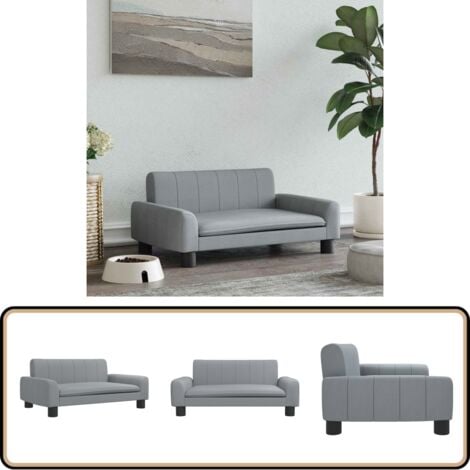 Hundebett Hellgrau 70x45x30 cm Stoff - Hundebett - Haustierbett - Sofabett - Kleines Hundebett ...