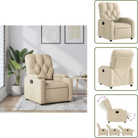 vidaXL Relaxsessel Creme Stoff