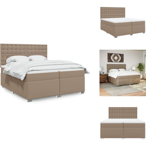 Boxspringbett Matratze Cappuccino-Braun 200x200cm Kunstleder ...