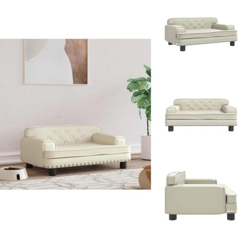 Hundebett Creme 70x45x30 cm Kunstleder - Hunde Bett - Hundebett - Haustierbett - Tierbett ...