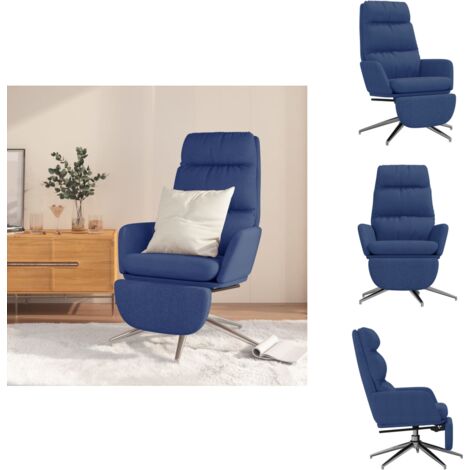 Relaxsessel mit Fußteil Blau Stoff - Komfortsessel - Relaxsessel ...