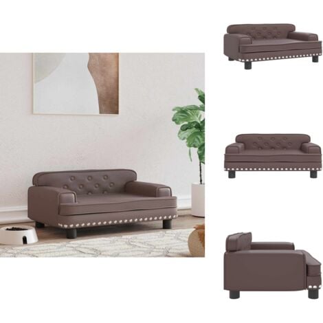Hundebett Braun 70x45x30 cm Kunstleder - Hunde Bett - Hundebett - Haustierbett - Tierbett ...