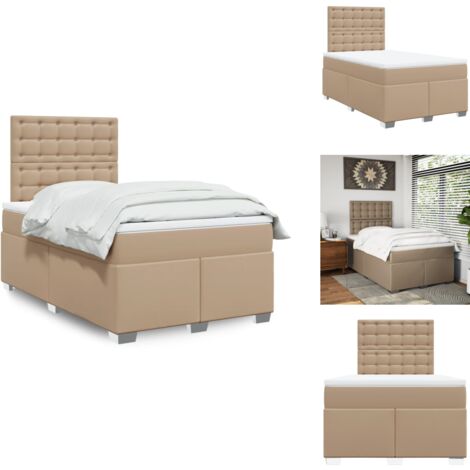 Boxspringbett Matratze Cappuccino-Braun 120x200cm Kunstleder ...