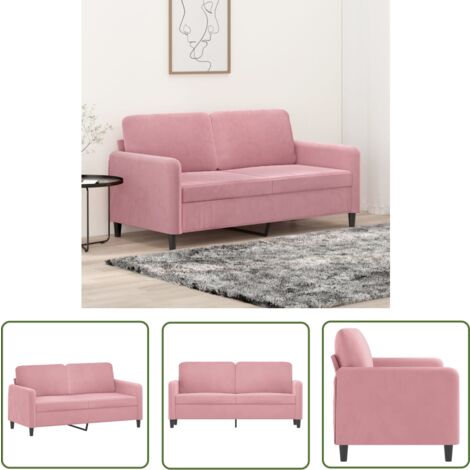 vidaXL 2-Sitzer-Sofa Rosa 140 cm Samt