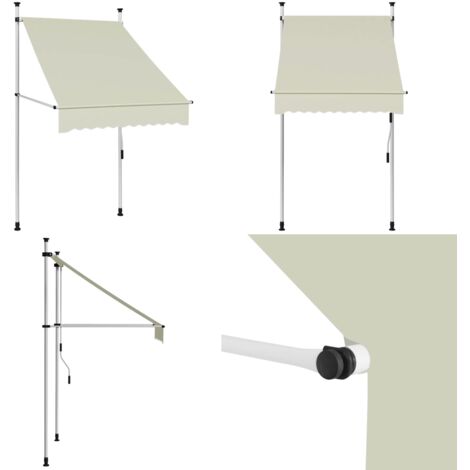 Einziehbare Markise Handbetrieben 100 cm Creme - Sonnendach - Markise ...