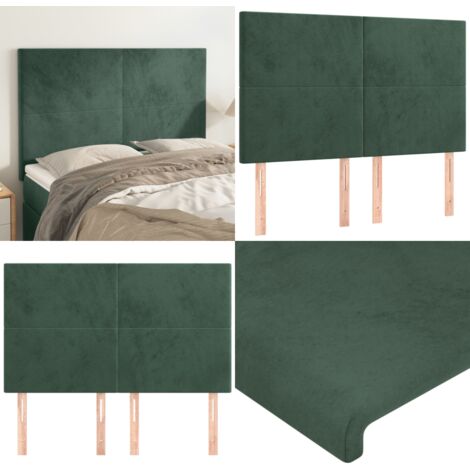 Kopfteile 4 Stk. Dunkelgrün 72x5x78/88 cm Samt - Bettkopfteile ...